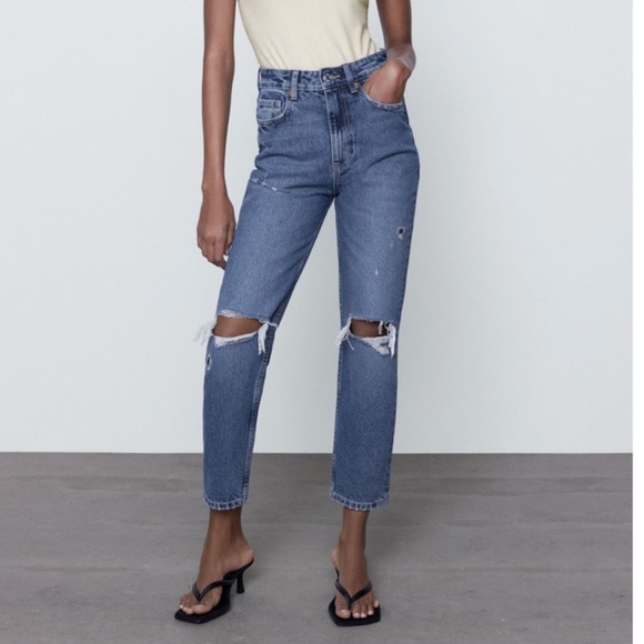 Zara | Jeans | Zara New High Rise Mom Jeans | Poshmark